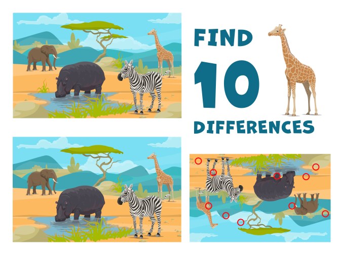 Find differences task for kids Royalty Free Vector Image