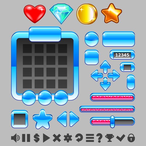 Colored gradient buttons game or website ui Vector Image