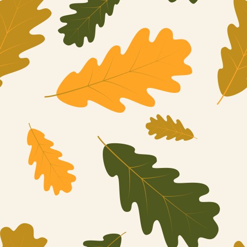 Oak tree seamless pattern monochrome Royalty Free Vector