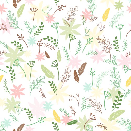 Cute seamless floral pattern with spring flowers Vector Image