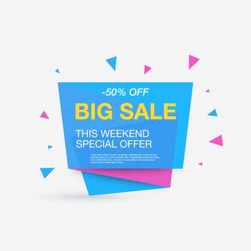 Weekend sale banner special offer Royalty Free Vector Image