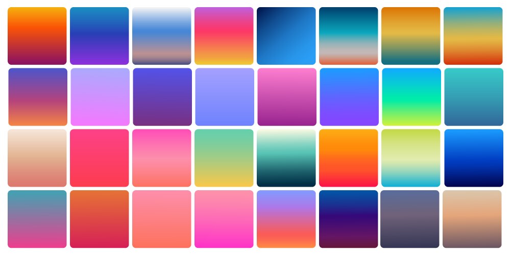 Neon color gradient background set Royalty Free Vector Image