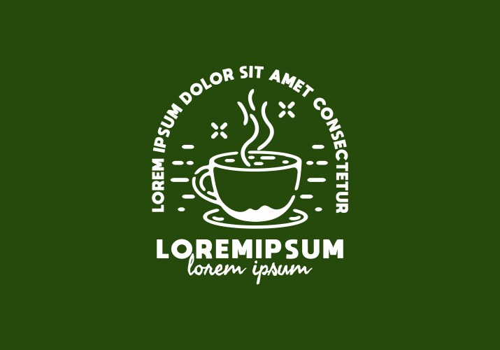 Hashtag coffee logo design concept Royalty Free Vector Image