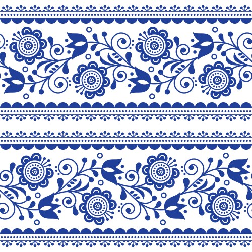 Norwegian traditional folk art bunad pattern Vector Image