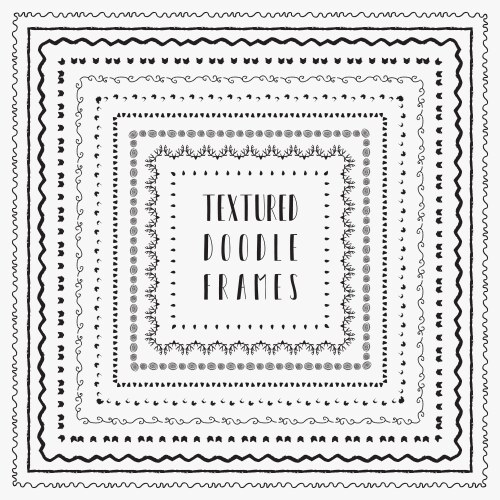 Black hand drawn doodle borders and frames Vector Image
