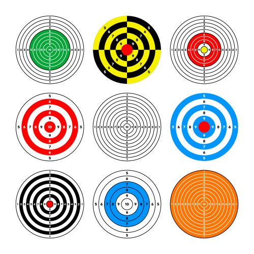 Shooting range paper targets round target Vector Image