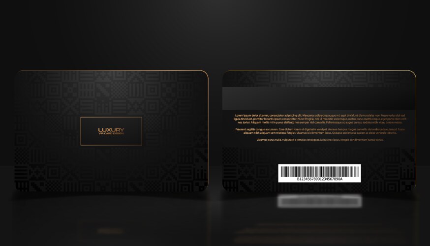 Template of membership or loyalty black vip Vector Image