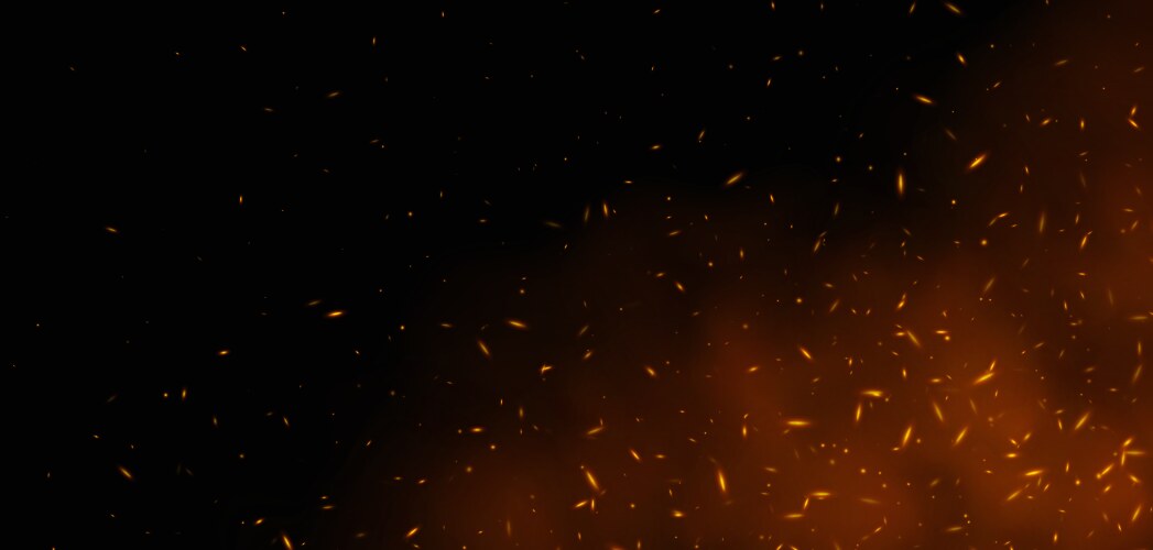 Flame with sparks fire flying cinder Royalty Free Vector