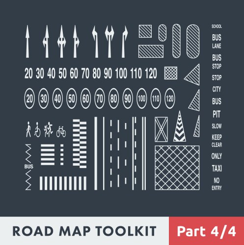 Road map toolkit Royalty Free Vector Image - VectorStock
