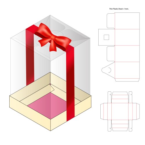 3D Box Cutout Template - Packaging Mockup Vector Image