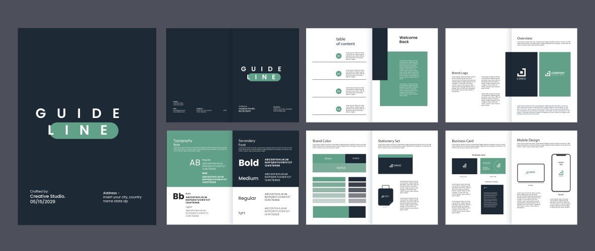 Brand guidelines brochure design template Vector Image