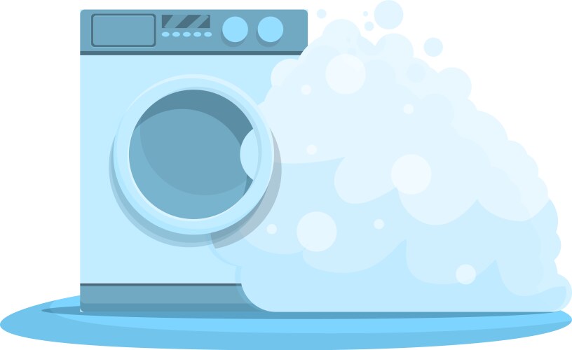 Washing machine flooding the laundry room Vector Image