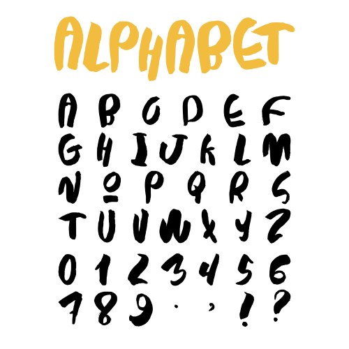 Hand drawn lettering font alphabet Royalty Free Vector Image