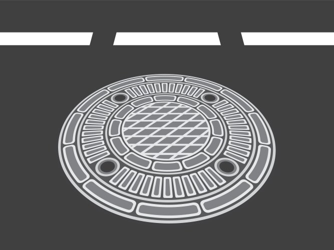 Manhole sewer cover black symbol Royalty Free Vector Image