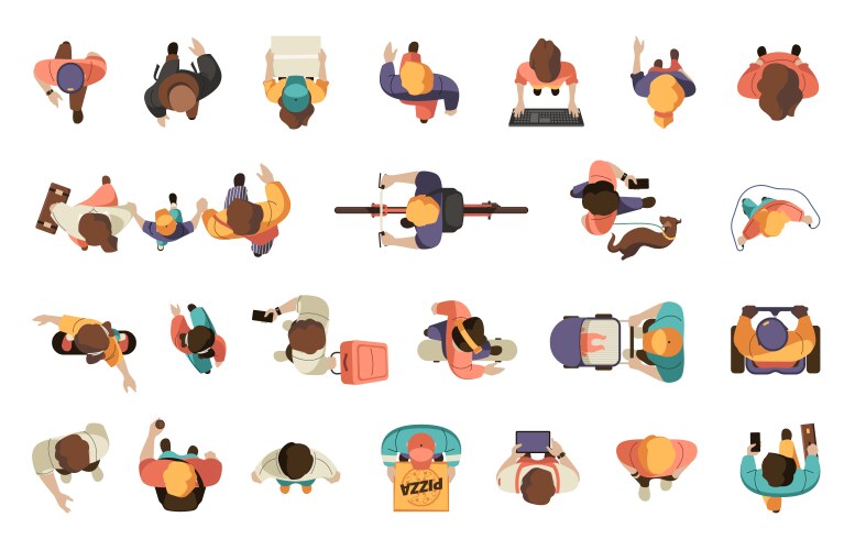 Top View Man Sitting Vector Images (over 1,000)