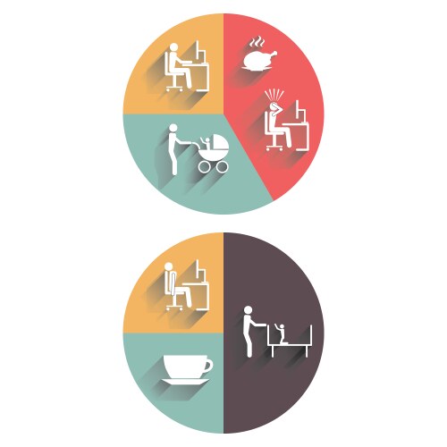 Business process daily routine chart with 5 steps Vector Image