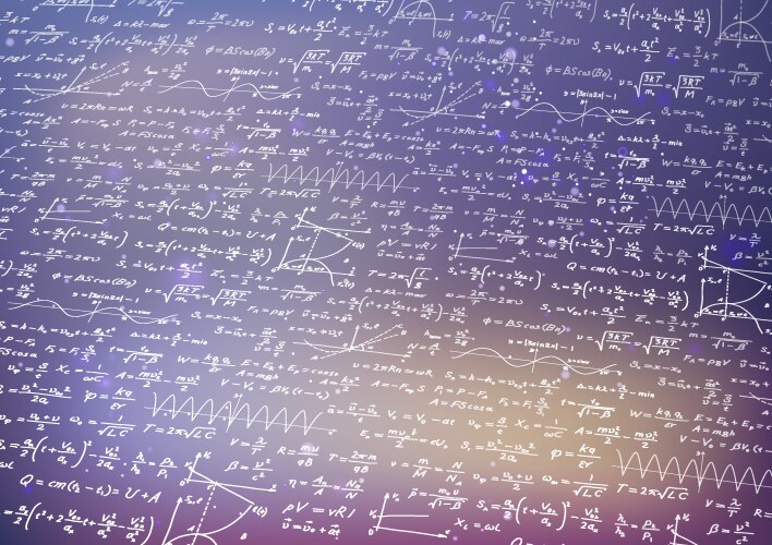 Lot Of Basic Math Equations And Formulas White Vector Image