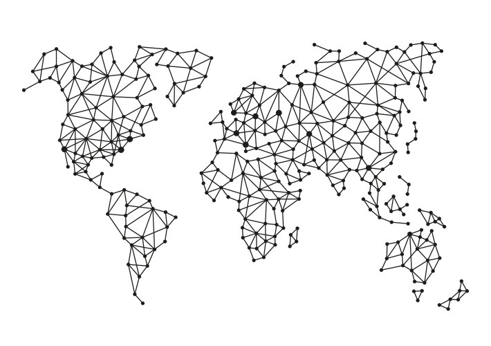 Geometric world map Royalty Free Vector Image - VectorStock