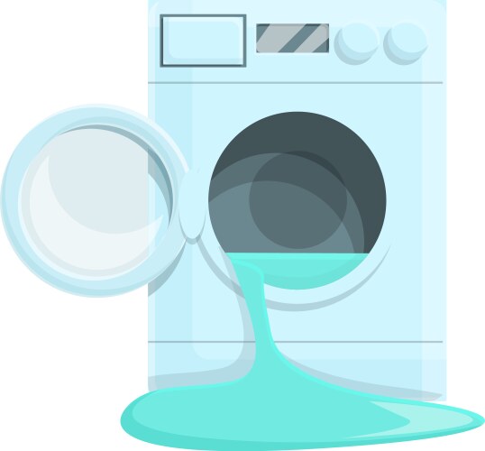 Washing machine flooding the laundry room Vector Image