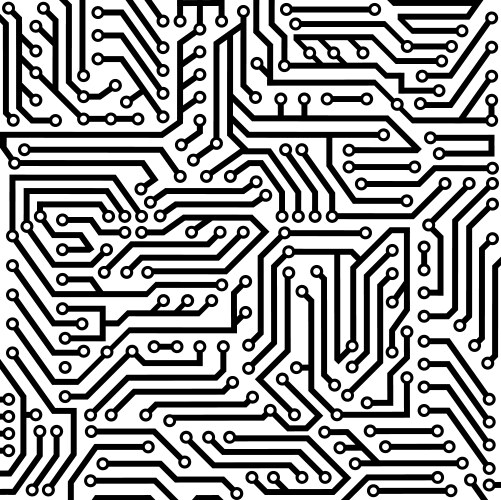 Circuit board abstract background with chip Vector Image