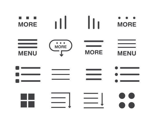 Hamburger menu icon buttons for website ui Vector Image