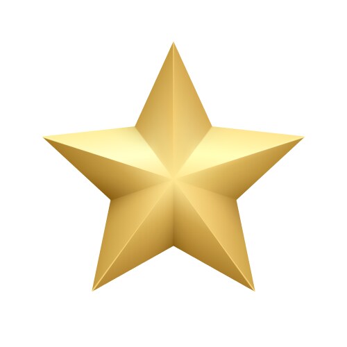 Realistic golden star icon Royalty Free Vector Image