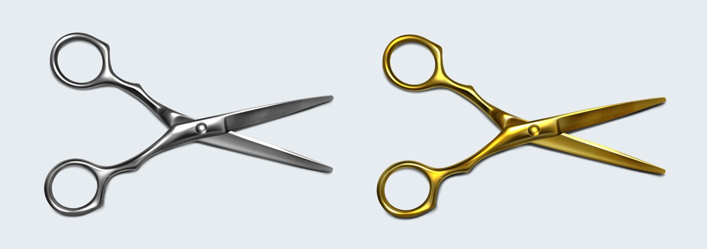 Golden scissors and comb Royalty Free Vector Image