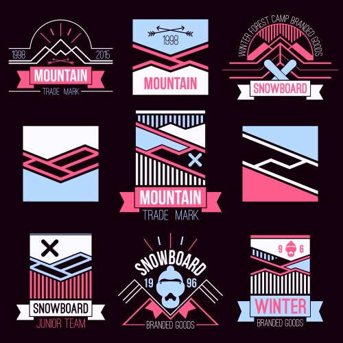 Adventure camp emblems Royalty Free Vector Image
