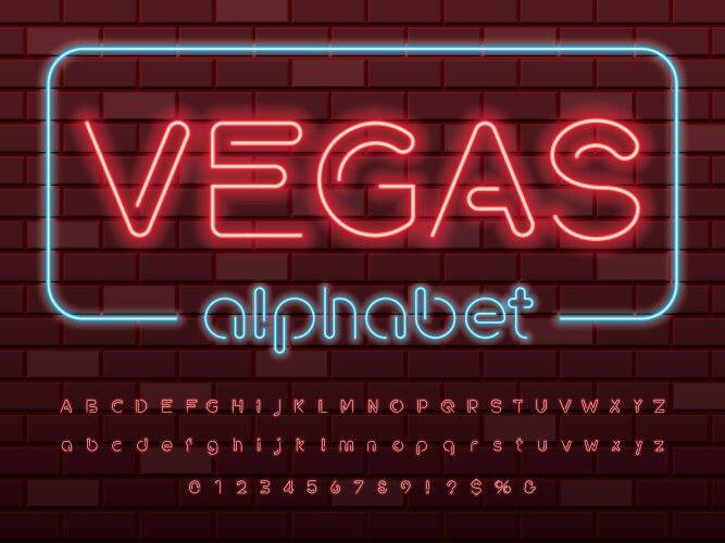 Neon font Royalty Free Vector Image - VectorStock