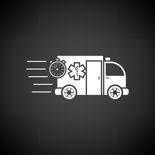 Fast ambulance car icon Royalty Free Vector Image