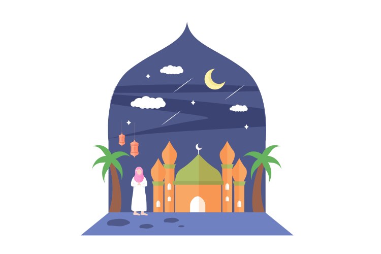 Ramadan flat design Royalty Free Vector Image - VectorStock