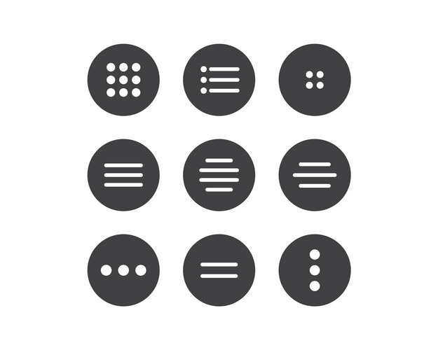 Hamburger menu icon buttons for website ui Vector Image