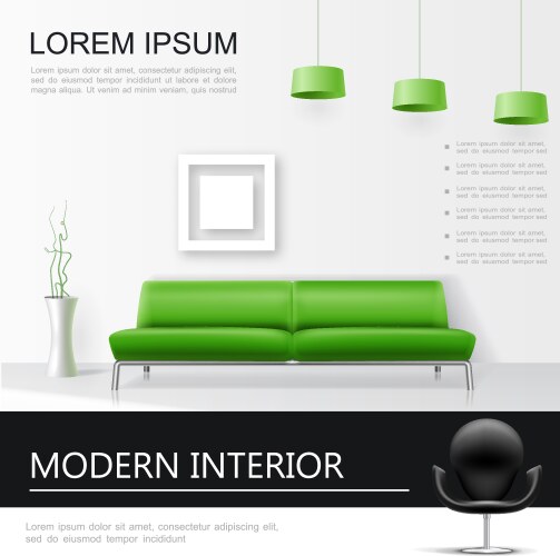 Realistic house interior objects template Vector Image