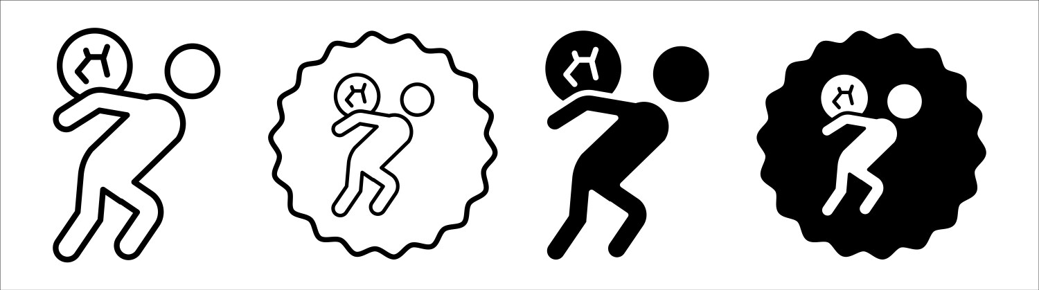 Heavy burden icon logo set Royalty Free Vector Image