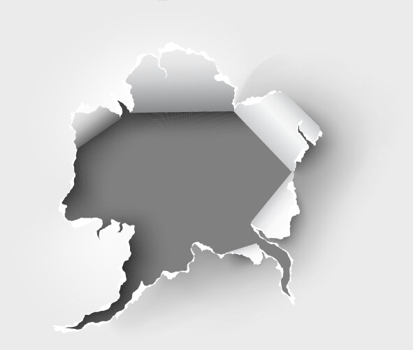 Hole torn in ripped paper Royalty Free Vector Image