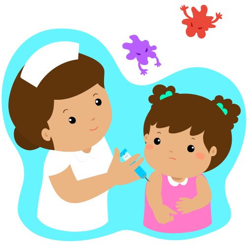 Vaccination child cartoon Royalty Free Vector Image