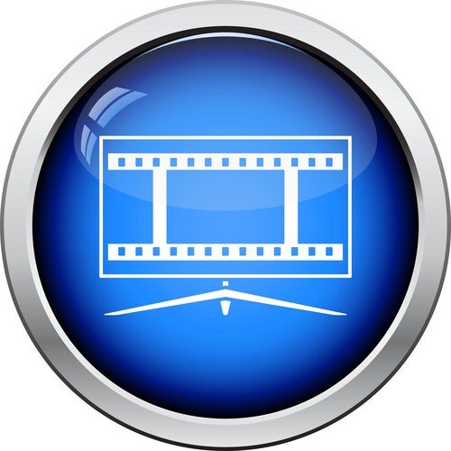 Cinema tv screen icon Royalty Free Vector Image