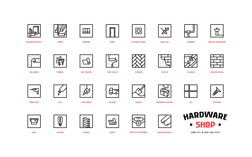 100 building materials icons set simple style Vector Image 100 building materials icons set simple style Vector Image