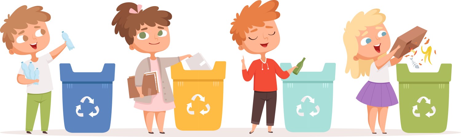 Kids Throwing Garbage Cartoon Vector Images (over 320)