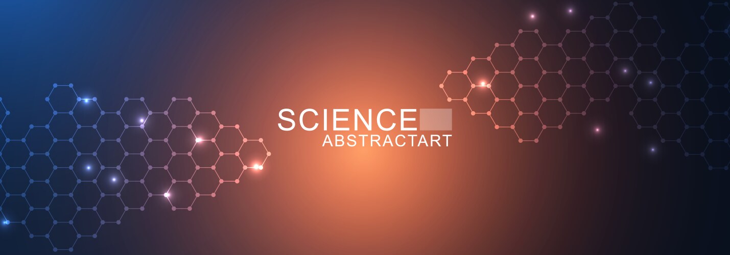 Modern scientific background with hexagons lines Vector Image