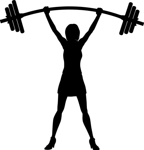 Girl in three different poses weight lifting Vector Image