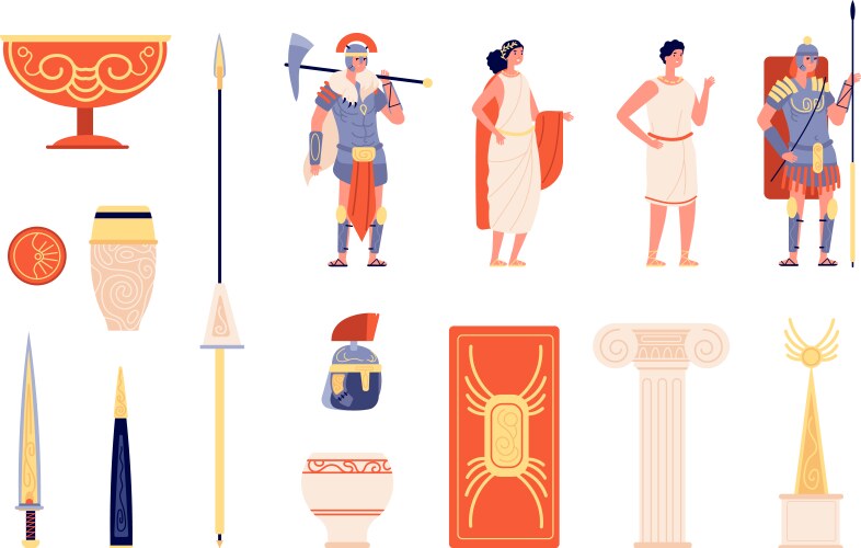 Ancient roman set Royalty Free Vector Image - VectorStock