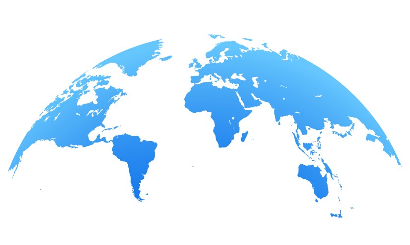 Blue world map globe isolated on white background Vector Image