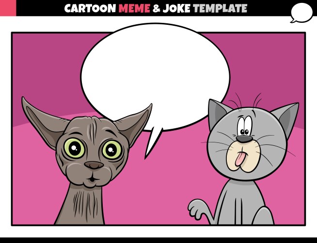 Cartoon meme template with speech balloon Vector Image