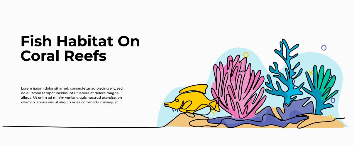 Fish habitat on coral reefs Royalty Free Vector Image