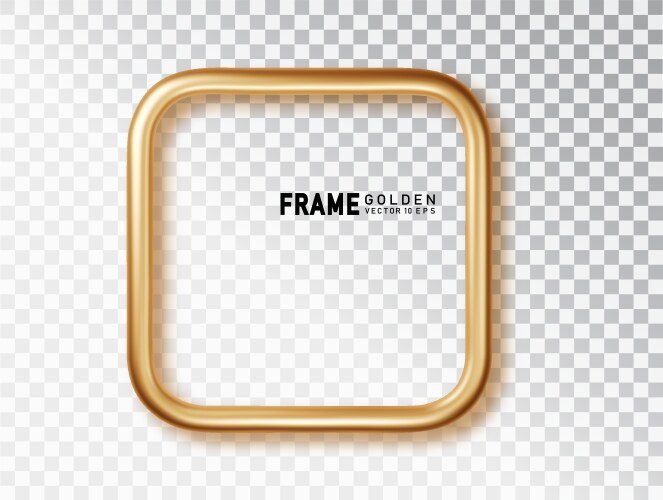Gold border soft corner square with shadows Vector Image