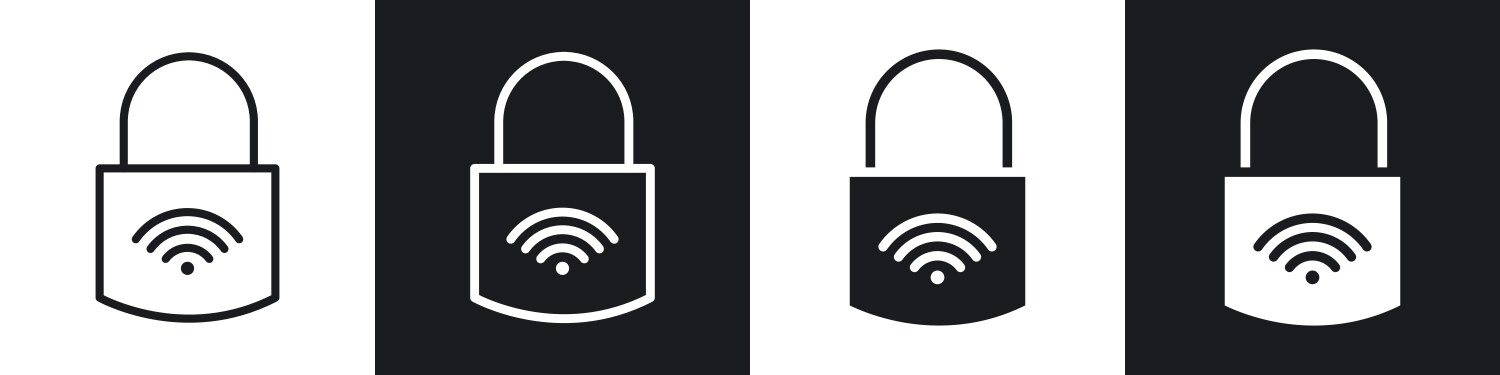 Nfc icon set in black and white outlines Vector Image