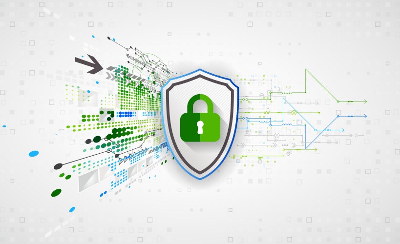 Protection concept of digital and technological Vector Image