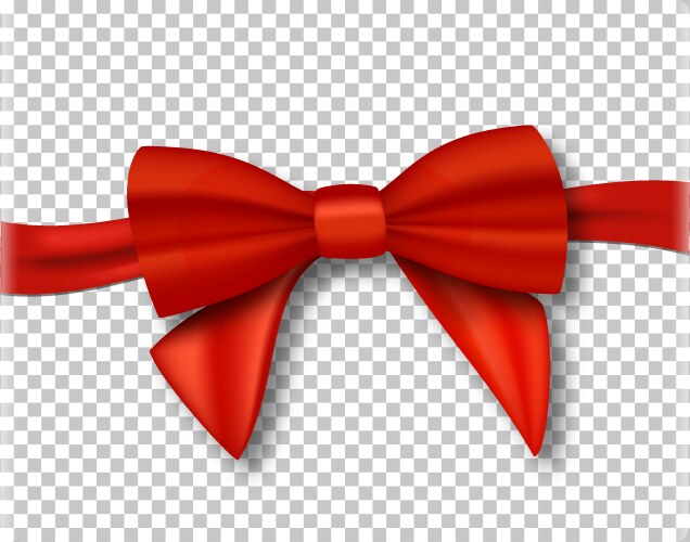 3d realistic red and gold gift ribbon bow Vector Image