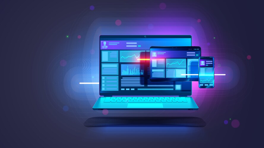 Cross-platform concept banner Royalty Free Vector Image